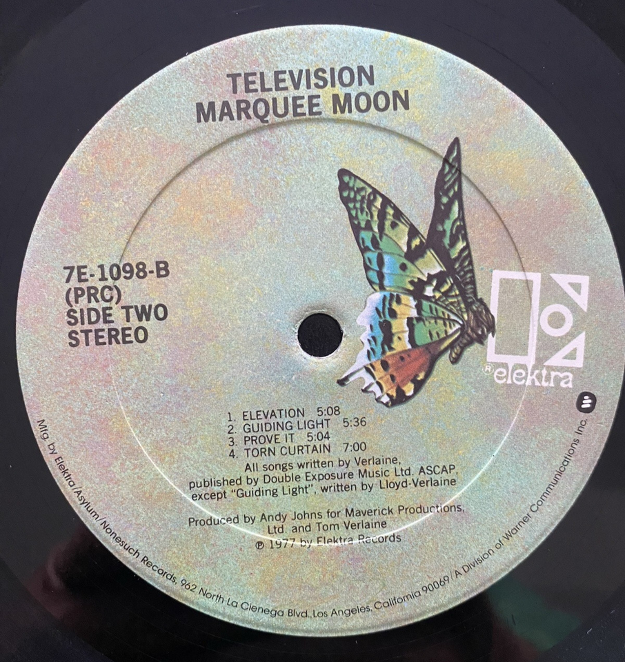 TELEVISION- MARQUEE MOON 1977 PRC 1ST PRESS PUNK NEW WAVE ALTERNATIVE SHRINK NM | eBay