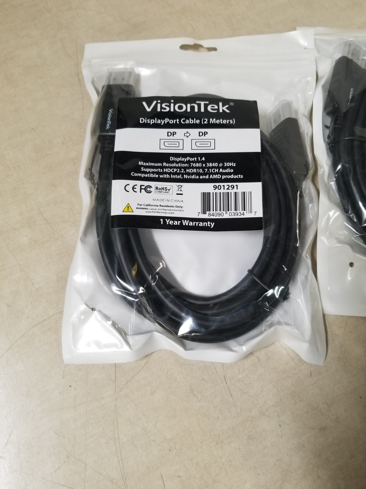 Lot Of 2 Visiontek VisionTek - DisplayPort Cable - 2 Meters 901291 | eBay