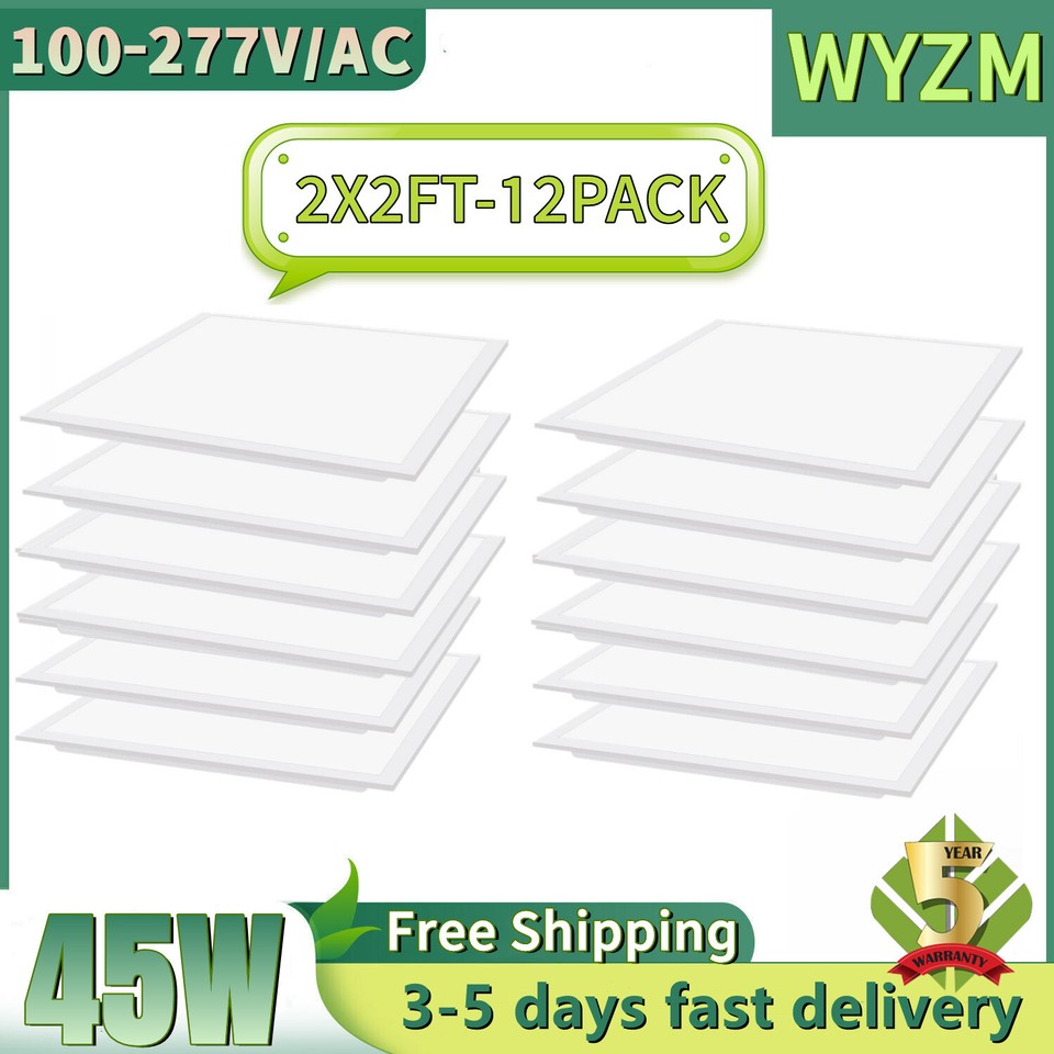 2x2 FT LED Flat Panel Troffer Light, 45W 5800LM Drop Ceiling Light ...