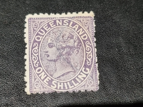 Australia QLD Queensland QV 1/- Stamp. Crown over Q Watermark. Very ...