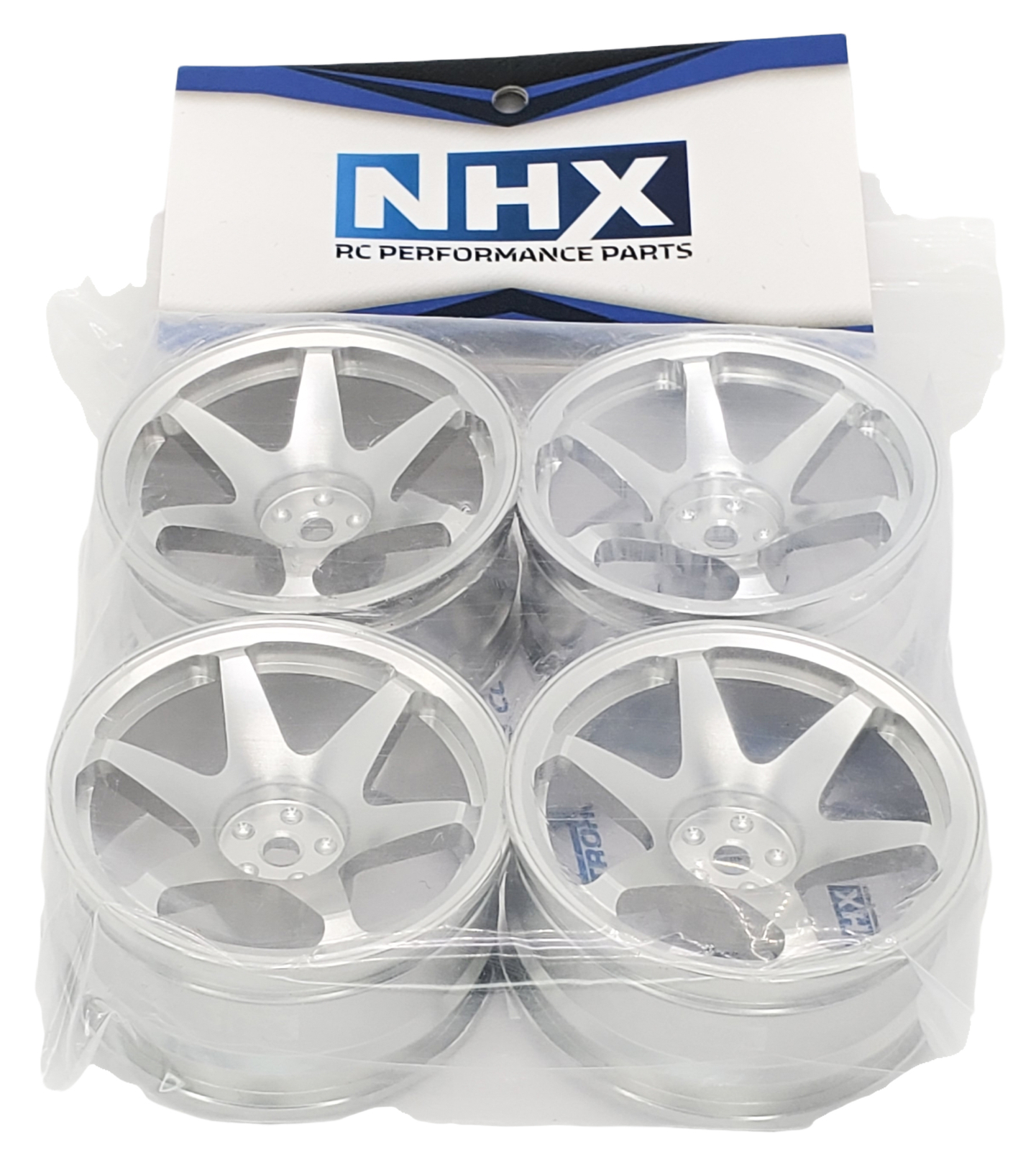 NHX RC Aluminum 1/10 On Road Car 6D Rims - 4pcs Hex 12mm - Silver 4-TEC ...