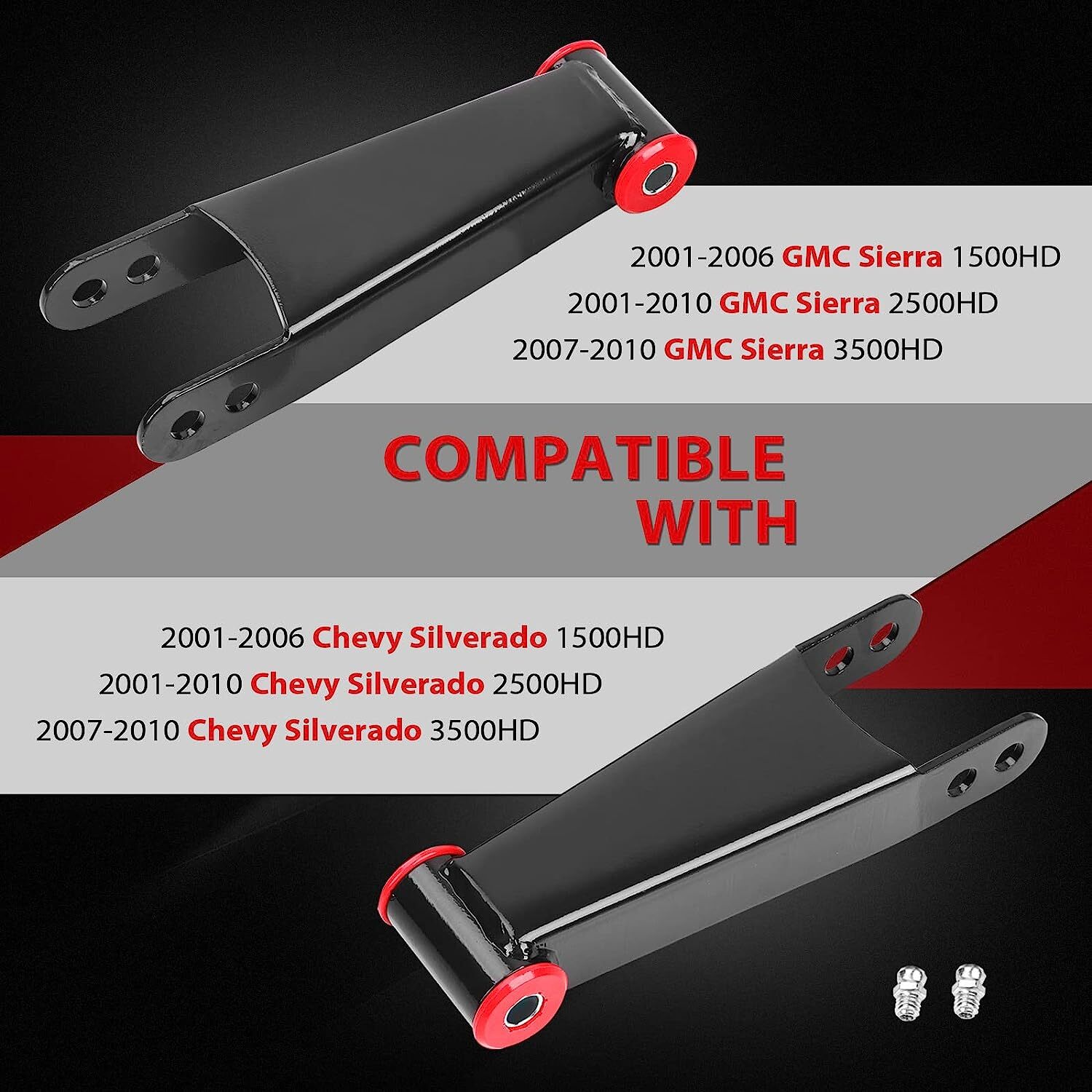 2"-3" Rear Drop Lowering Shackle Suspension Kit For GMC Sierra 1500 ...