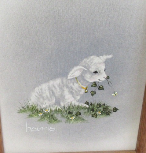 PEGGY HARRIS "LITTLE LAMBSY DIVEY" ORIGINAL OIL ON CANVAS PAINTING ...
