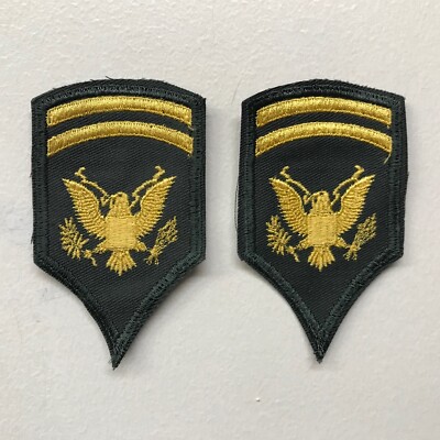 LOT OF 2 - US ARMY ORIGINAL SPECIALIST 1ST CLASS, SPEC6/E-6 RANK PATCH ...