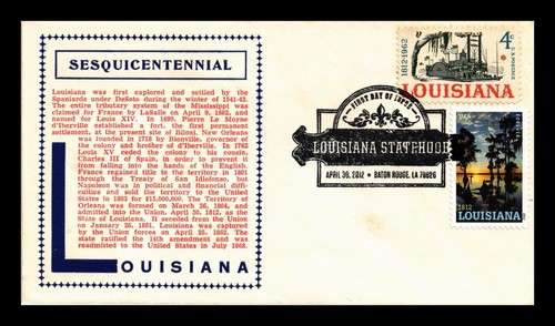 DR JIM STAMPS US COVER LOUISIANA STATEHOOD BICENTENNIAL FIRST DAY ISSUE ...