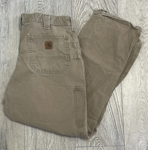 Carhartt B151 DKH Men (Tag 36x32) Khaki Carpenter Dungaree Actual 36x29 ...