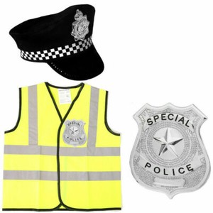 CHILDS BRITISH POLICE OFFICER COSTUME SET HI VIS COPPERS UNISEX FANCY ...