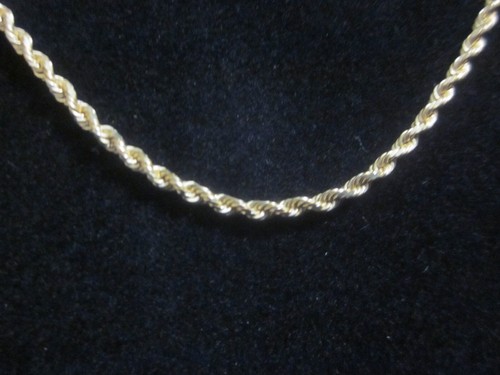 18K Solid Yellow Gold Diamond Cut Rope Chain Necklace 18" 6.3grams ...