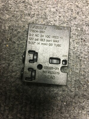 Isonic Mead Valve V1B02-BW1 Coil 24VDC 120 PSI DIN rail mount | eBay