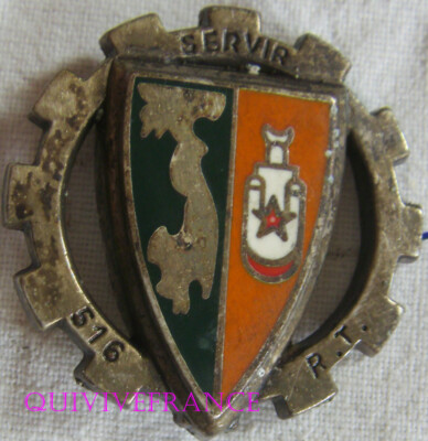 IN20282 - Insignia 516Th Train Regiment, Relief, Fixation 2 Clips, Dark ...