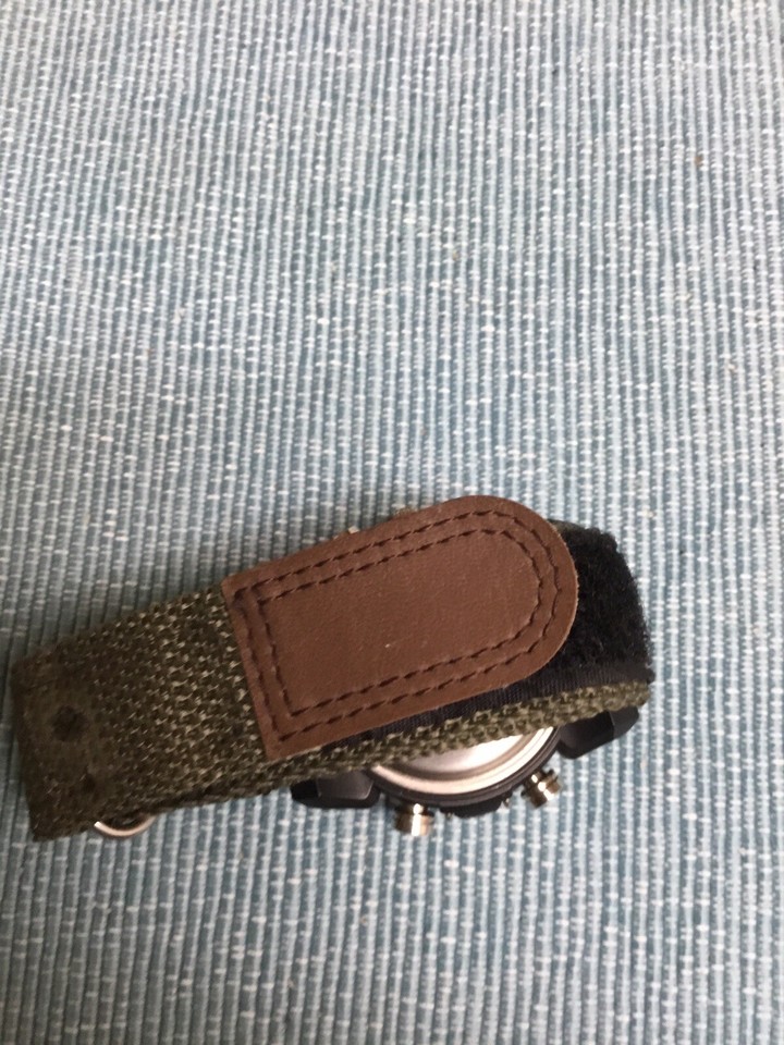 Mens Olsen Multifunction Digital Watch Silver Green Canvas Felpro Band Ad O721 | eBay