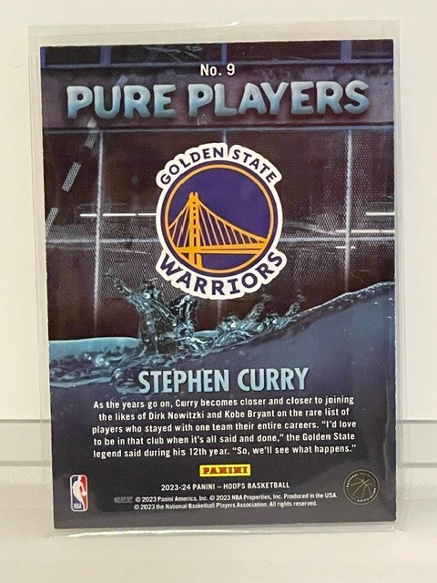 2023-24 Stephen Curry Warriors 2023 Panini Hoops Pure Players Insert ...