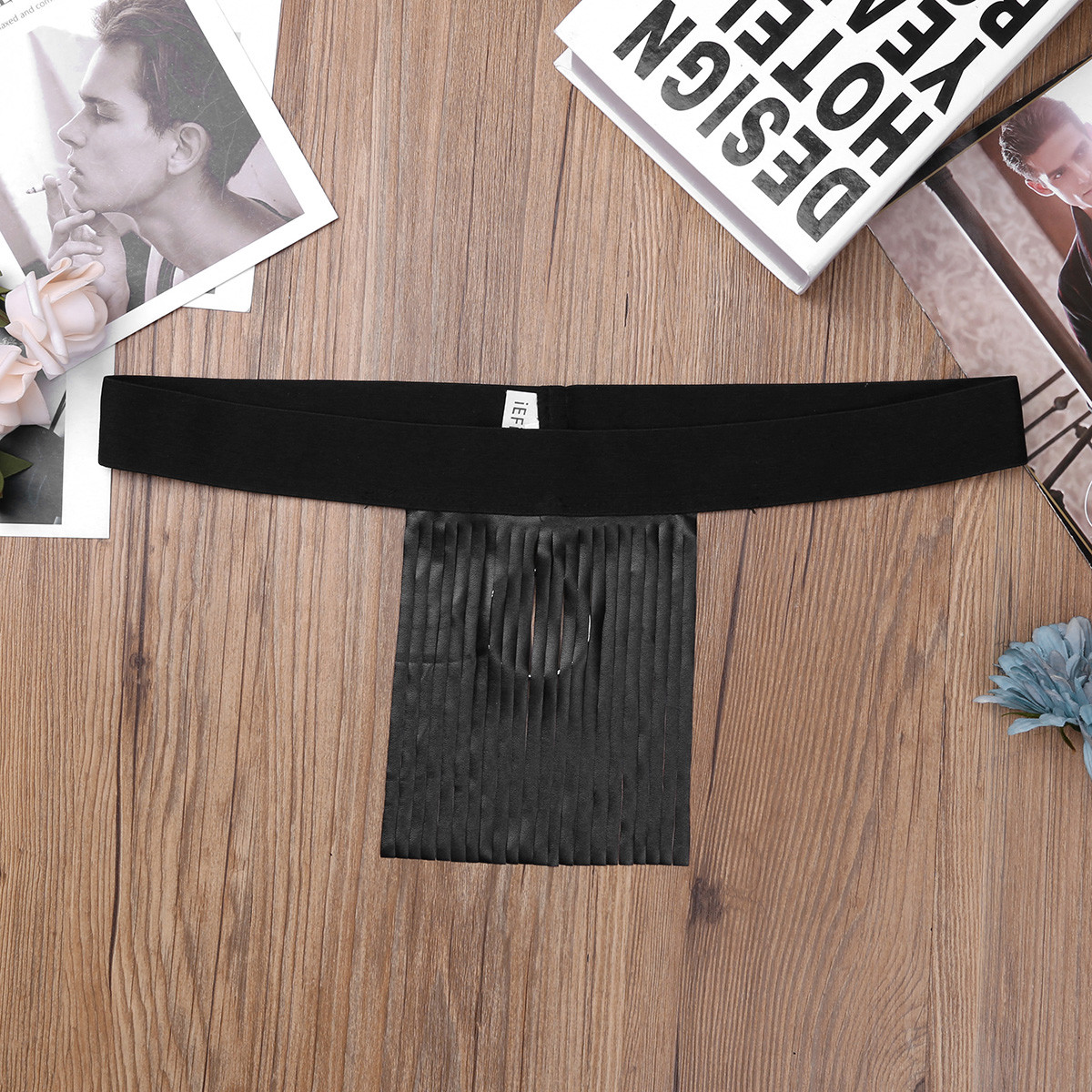 MEN Faux Leather PVC ZIPPED JOCK STRAP GAY THONGS SHORTS BRIEFS ...