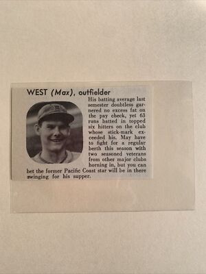 Max West & Bob Kahle Boston Bees 1939 Baseball WW MLB Panel | eBay