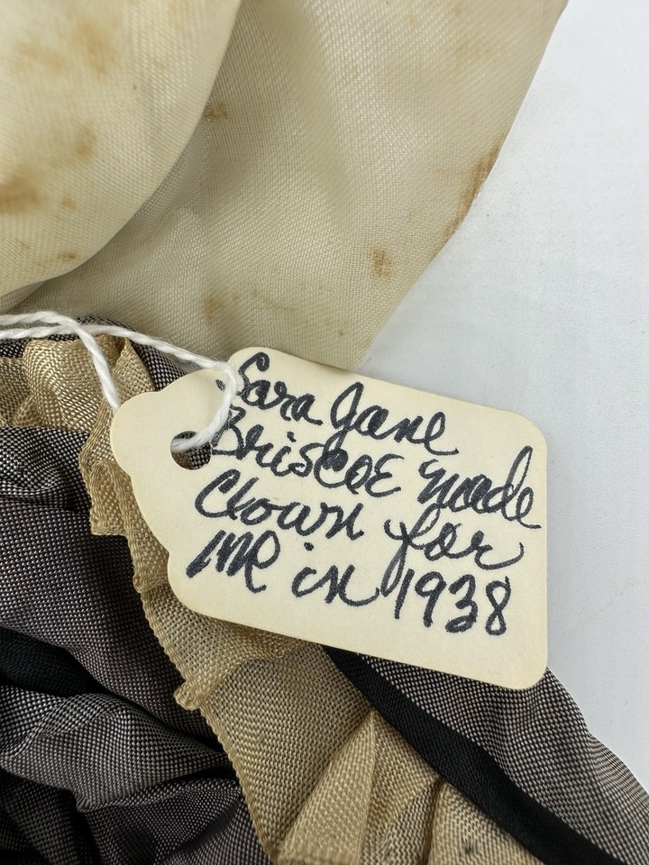 Antique Clown Jester Doll 8” Sara Jane Briscoe 1938 Silk Satin ...