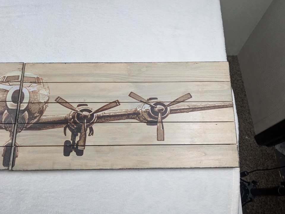Pottery Barn Small Planked Airplane Panels 2 Piece! 48' x 12' | eBay
