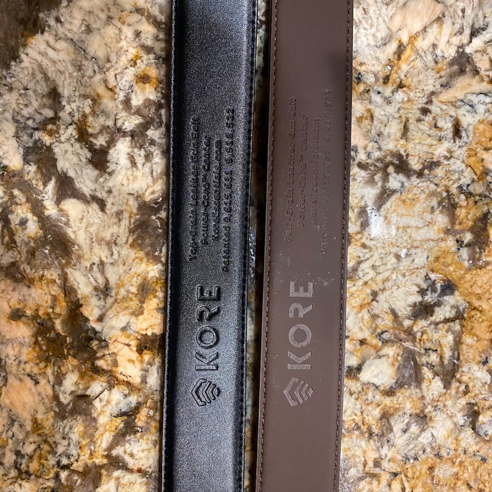 Lot Of 2 Kore Essentials Leather Gun Belt Bundle Ratchet Belts. Size 28 ...