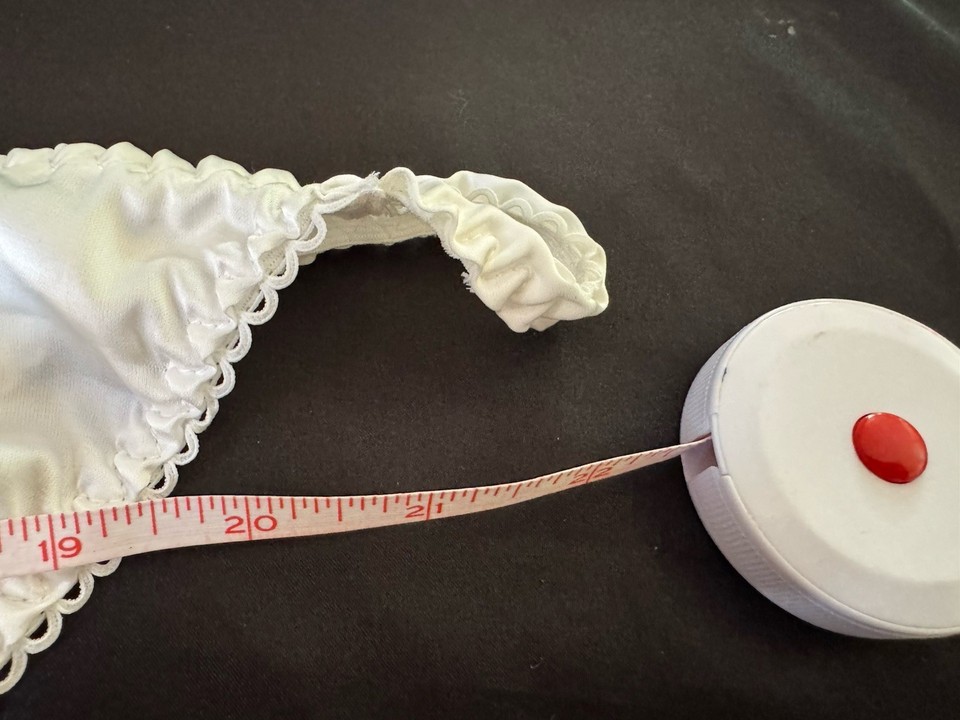 Vtg style Handmade Shiny Pure White 2XL satin string bikini panties ...