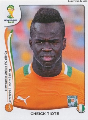 232 CHEICK TIOTE # IVORY COAST STICKER PANINI FIFA WORLD CUP BRAZIL ...