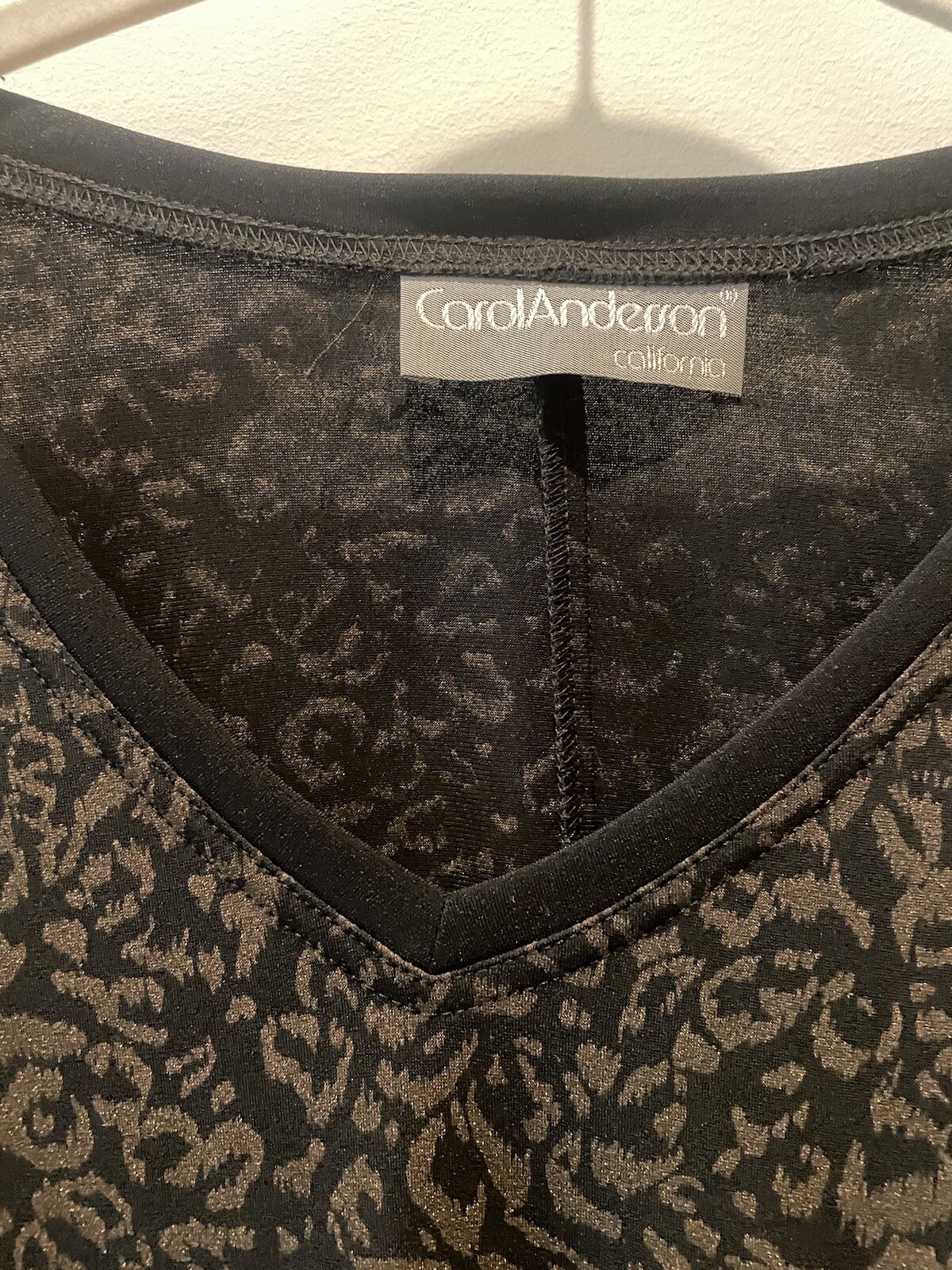 Vintage Carol Anderson Black/Copper Leopard Midi Dres… - Gem