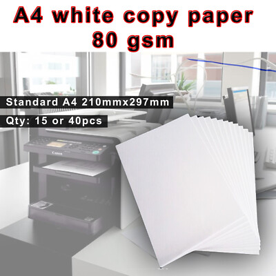 A4 Copy / Laser Paper 80gsm 15 / 40 Sheets | eBay Australia