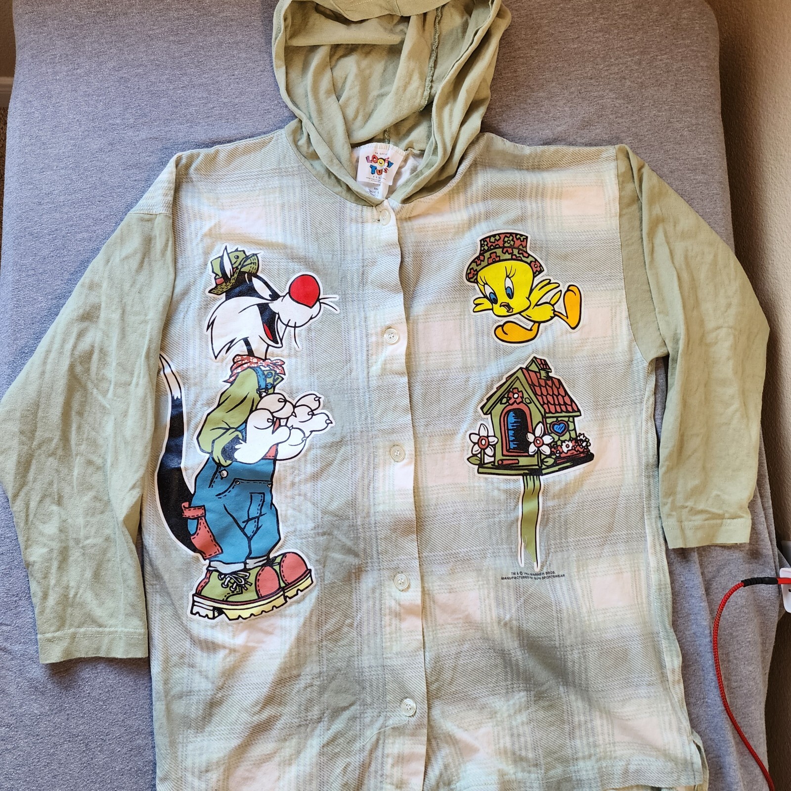 Vintage 1994 Looney Tunes "Tweety Bird House" Hooded … - Gem