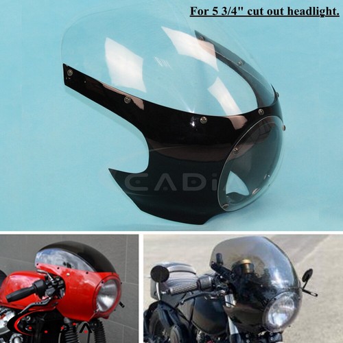 Motorcycle Headlight Fairing Cowl Windshield For Cafe Racer Honda 5 3/4 ...