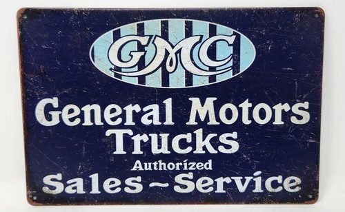 General Motors Trucks Authorized Sales & Service Tin Metal Sign - GMC ...