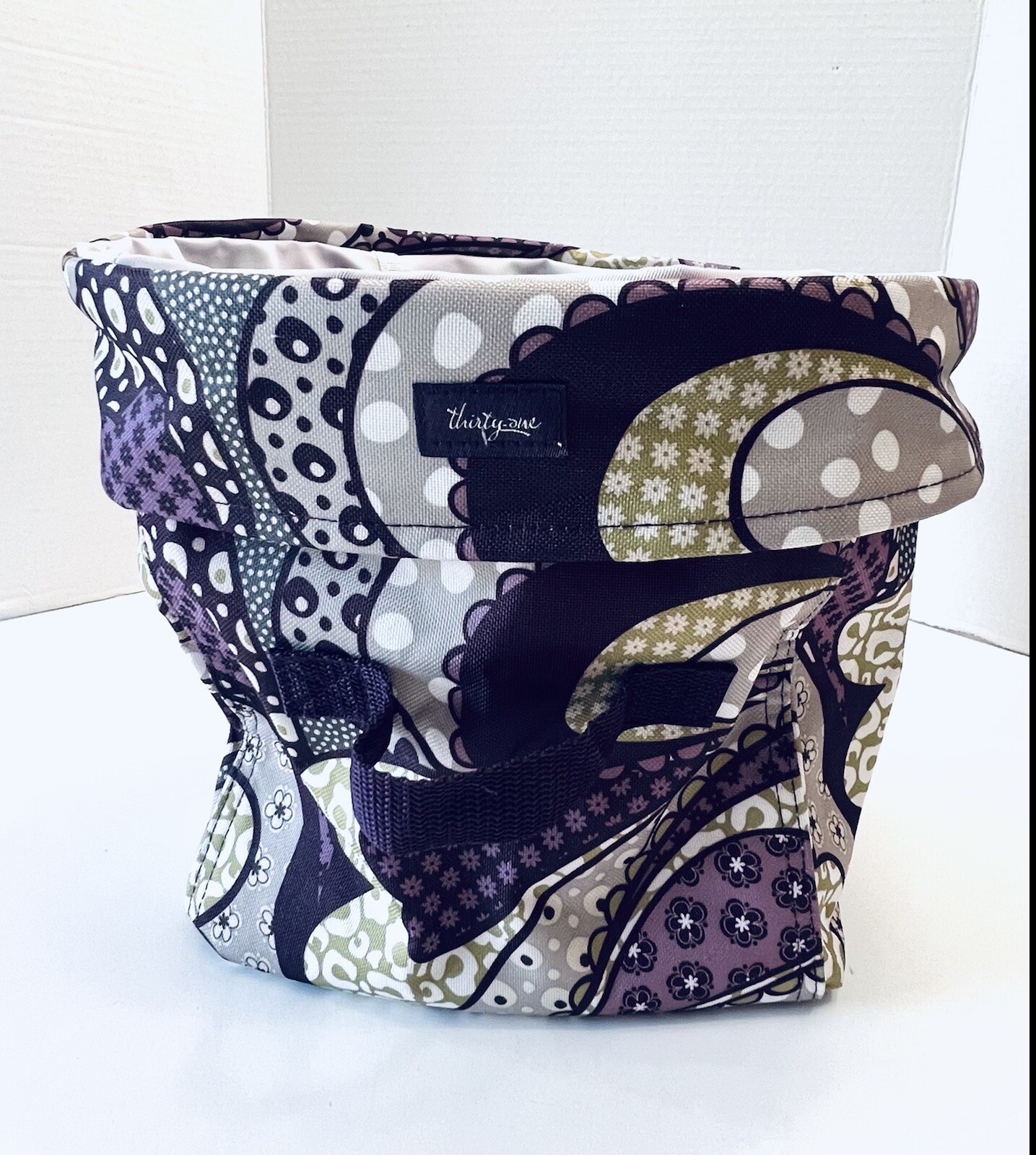 Thirty One Purple Paisley Round Collapsible Tote | eBay