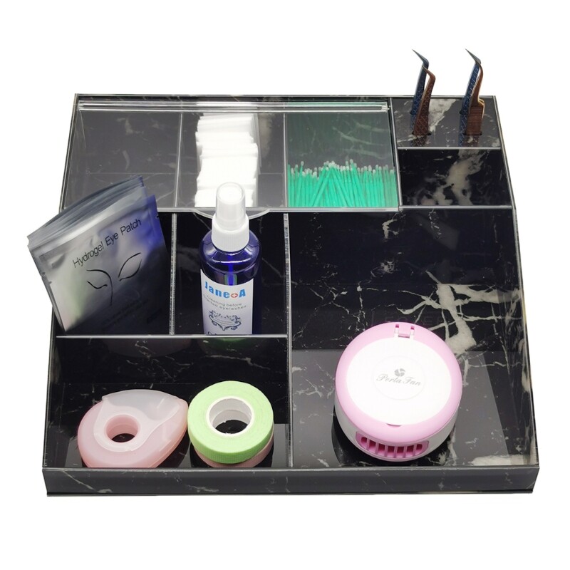 3 Colors Eyelash Tools Desktop Storage Box Acrylic Tweezers Container ...