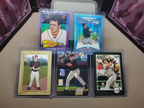 Buster Posey Rookie Card & Refractor Lot Of 5 Cards Total All 5R Near ...