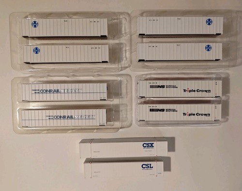 N Scale Walthers Lot Of 10 Intermodal Containers Santa Fe Conrail ...