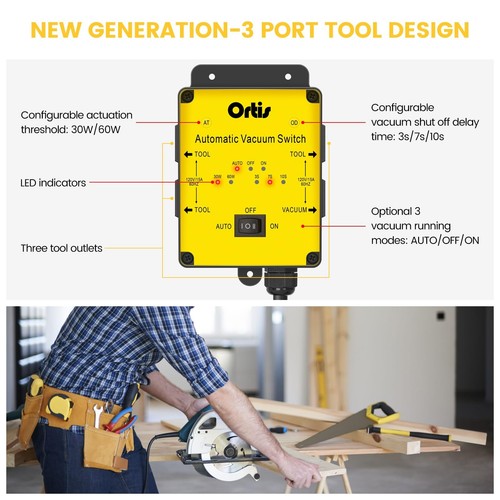 2025 New! Automatic Vacuum Switch, Dust Control Autoswitch for 3 Power ...