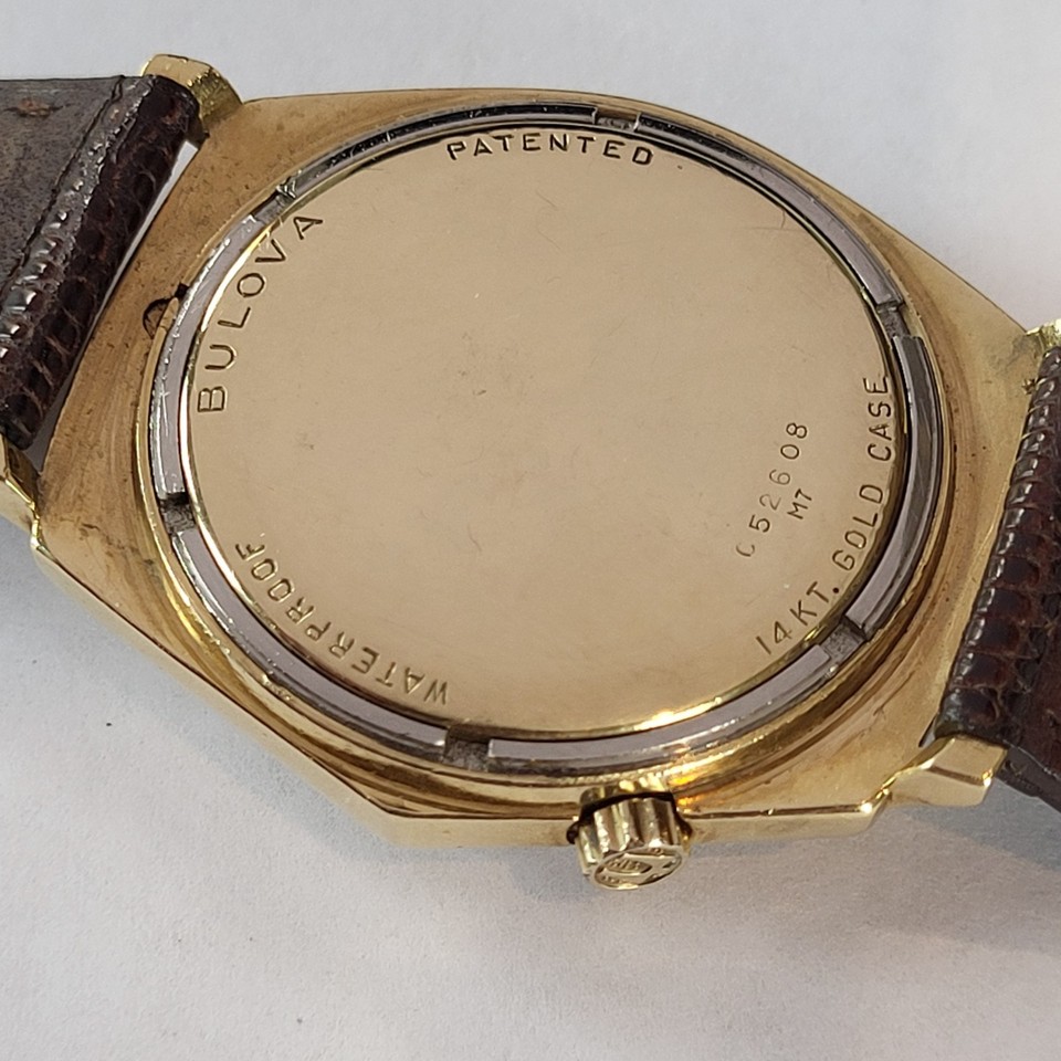M82 AWESOME 1967 14k SOLID GOLD ACCUTRON 218 HEAVY ASYMMETRICAL! MINTY ...