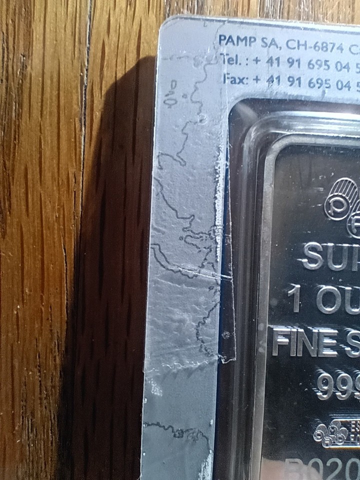 Pamp Suisse 1oz Silver Bar In Assay / BROKEN SEAL/TONING | eBay