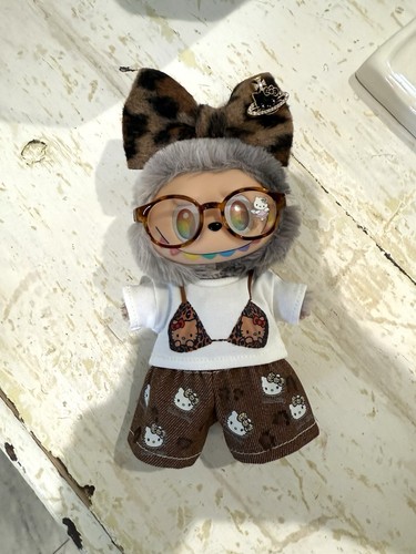 Labubu Clothes Outfit Black Hello White Kitty Figure (No Doll) | eBay