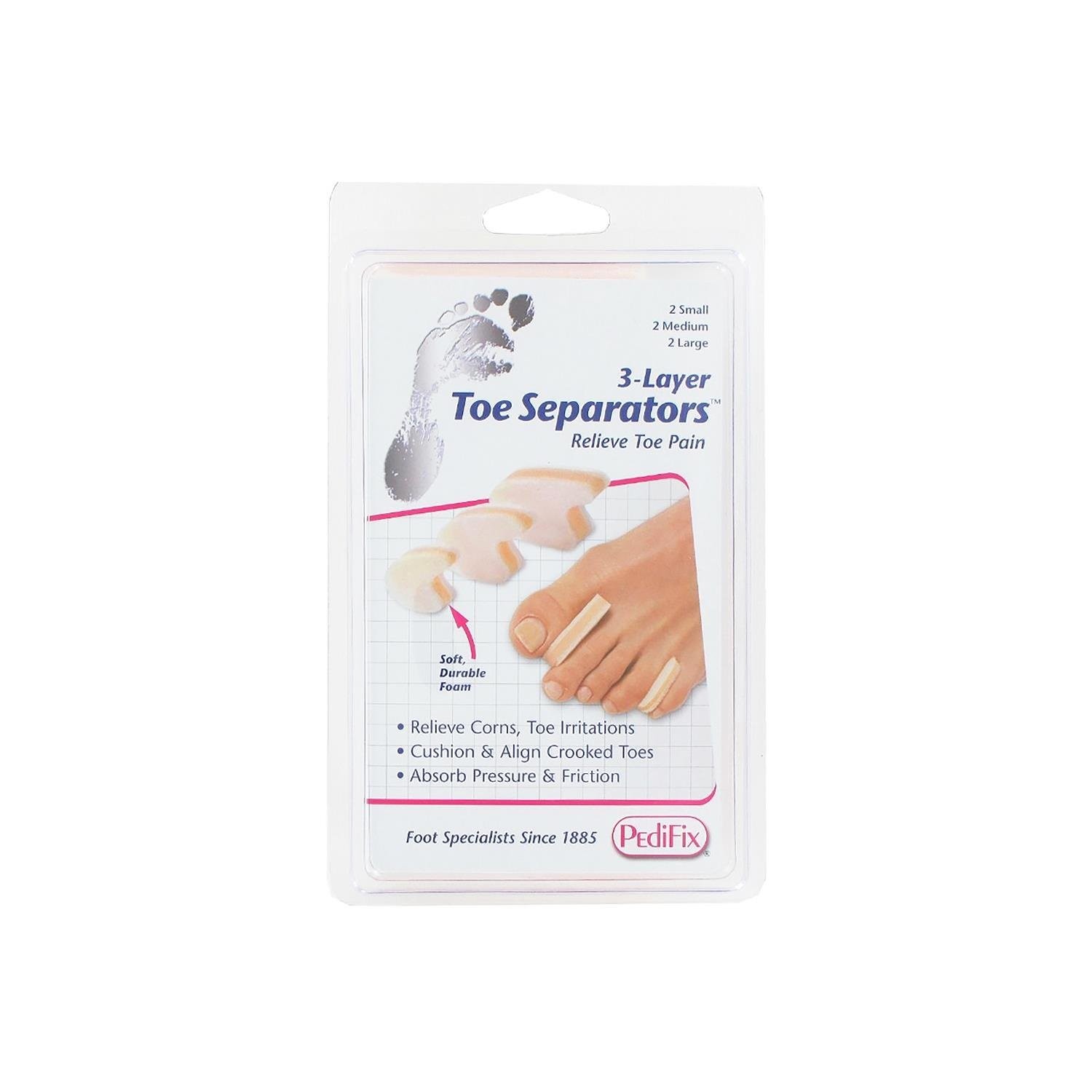 PediFix 3-Layer Toe Separators Medium 6/Pack | eBay