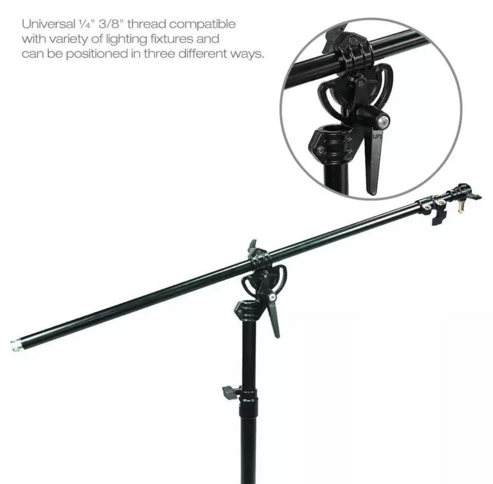 5ft Photo Studio Boom Arm Light Stand, Adjustable, Rotatable, Tripod ...