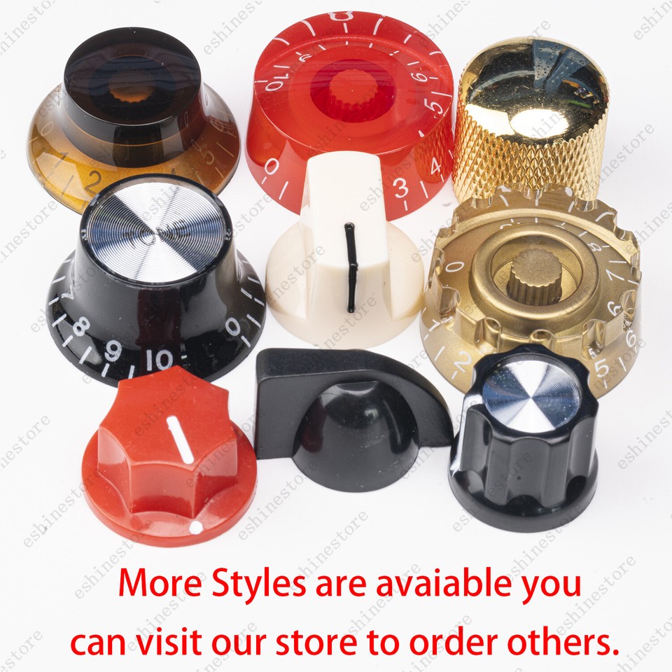 4 Pcs Black/White Electirc Guitar Control Knobs Speed Dial Knobs for ...