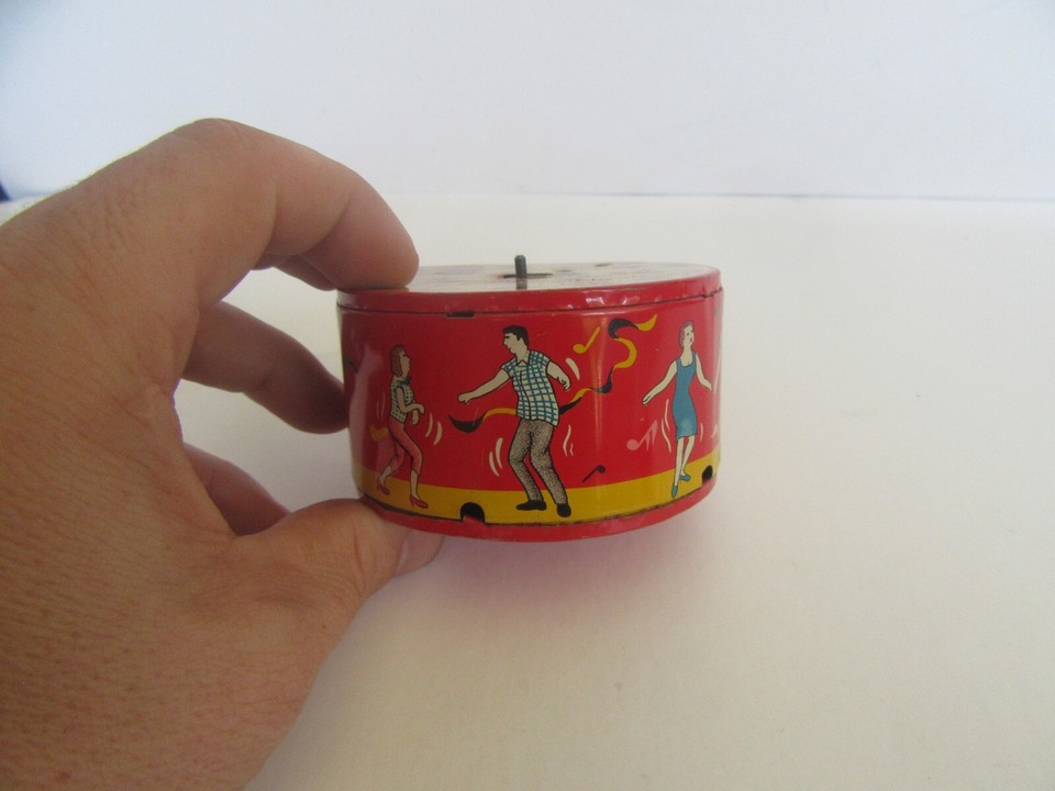 Vintage 1950s S&E Twist Mechanical Dancing Tin Wind Up Dancer Toy w ...