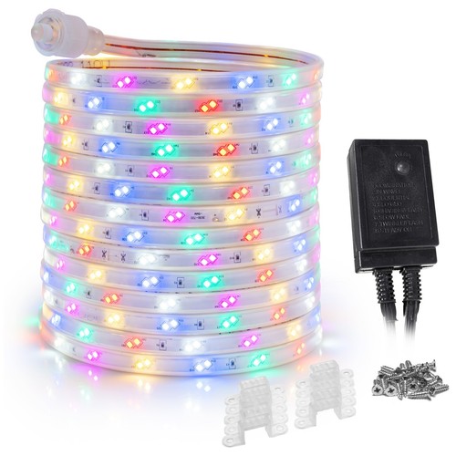 Used 25ft 16-Mode LED Strip Light, Exterior Waterproof Extendable Decor ...