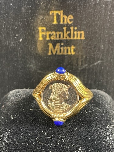 105 VINTAGE RING FRANKLIN MINT GOLD, STERLING & LAPIS LAZULI CLEOPATRA ...