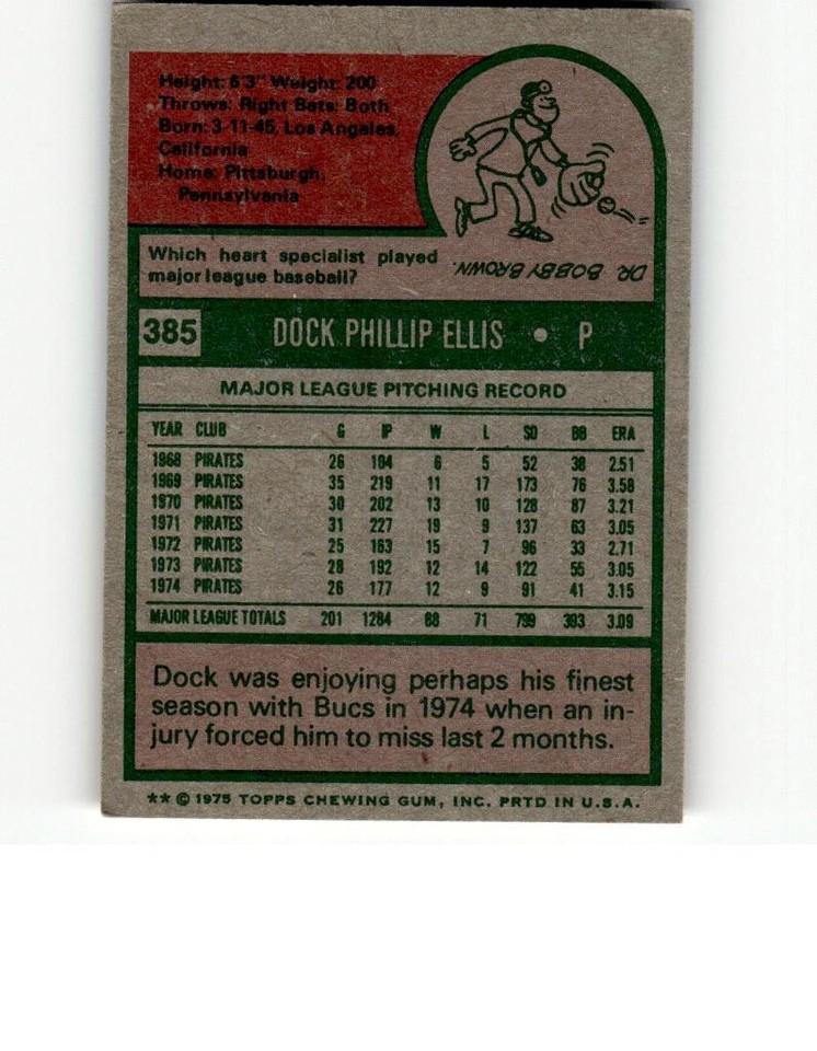 DOCK ELLIS CARD #385 BFU4R1S103P93 FREE SHIPPING | eBay