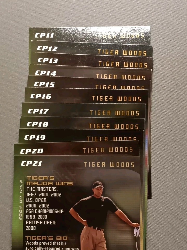 2004 UPPER DECK PGA GOLF CHAMPIONSHIP PORTFOLIO TIGER WOODS 1-21 Card ...