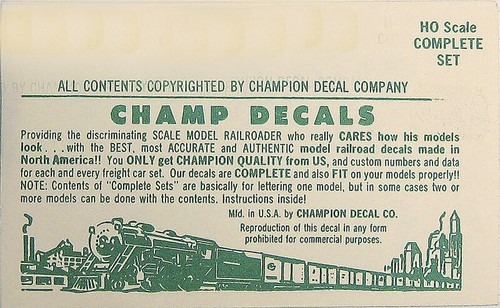 Champ Decals HO Gauge EH-191 Grand Trunk Western Diesel Locomotive CS ...