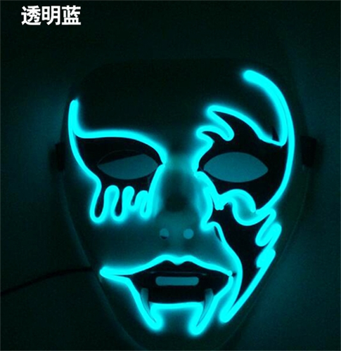 LED Neon Light Mask Halloween Cosplay Lighting Up Luminous Decorative ...
