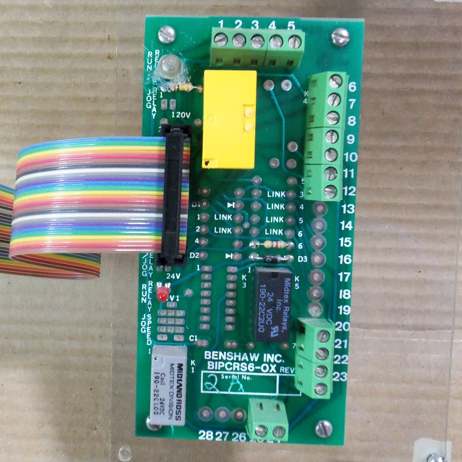 BENSHAW BIPCRS6-OX CONTROL CIRCUIT BOARD OX/JOG RELAY SPEED W/ SHIELD ...