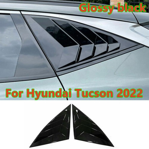 Side Window Louver Shutter Cover Trim Glossy Black For Hyundai Tucson ...