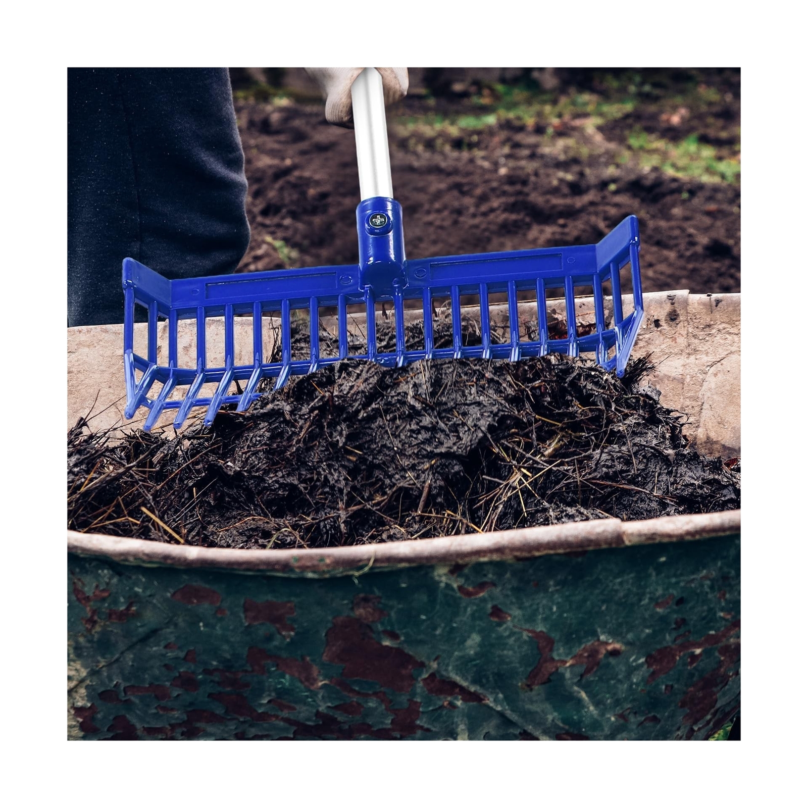 Lasnten 6 Pcs Manure Fork Head 18 Tines Fork Replacement Head Plastic ...