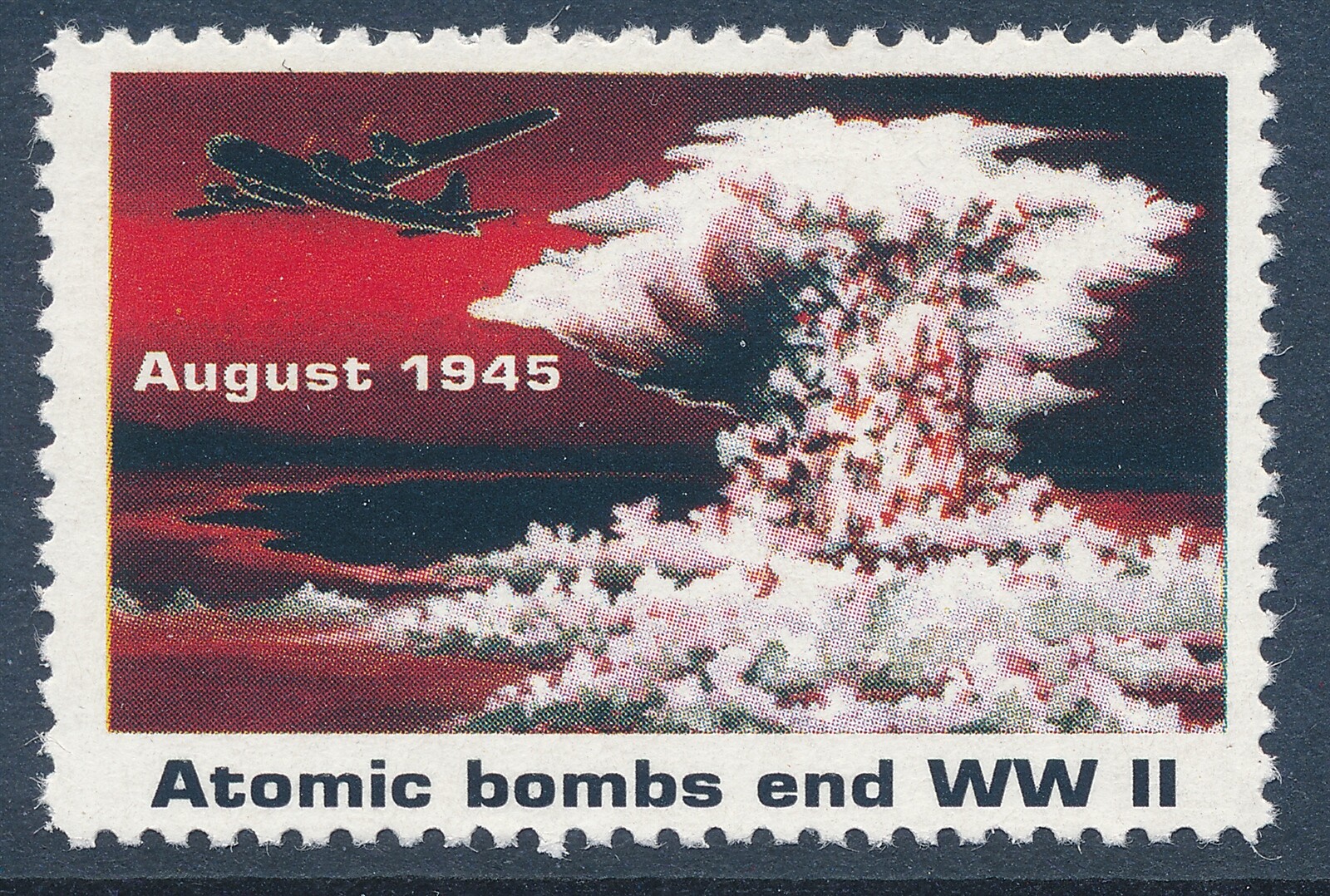 Stamp Label US Reprint 1995 WWII Hiroshima Japan Enola Gay Atomic Bomb ...